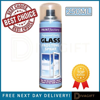 GLASS FROSTING SPRAY PAINT AEROSOL WINDOW PRIVACY DECORATIVE FROSTED ...
