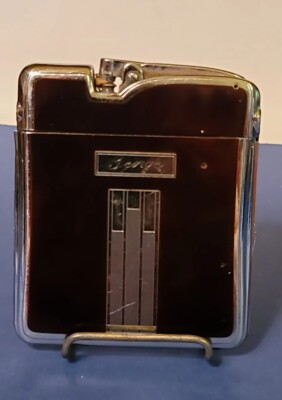 Vintage ART DECO RONSON Slim Lighter Cigarette Case Combined Faux Burl ...