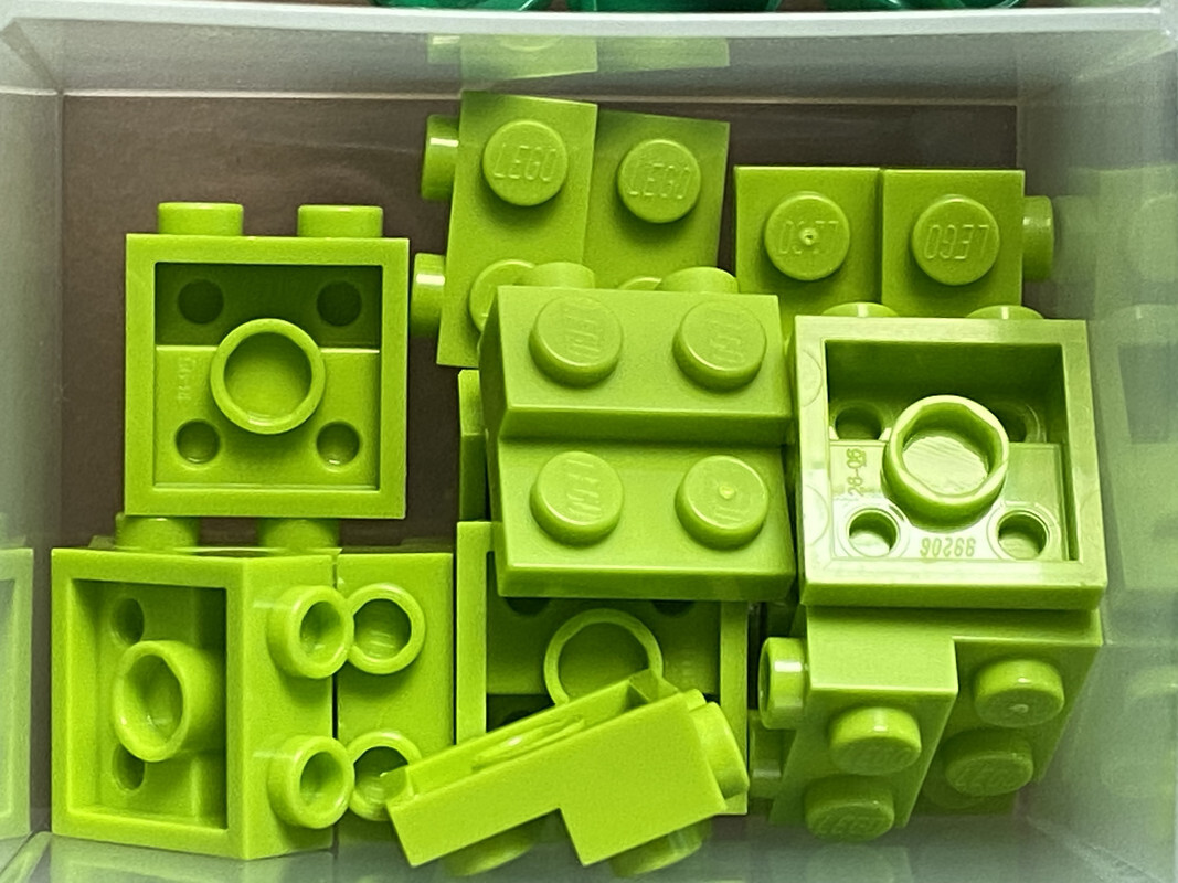 LEGO Parts - Lime Plate 2 x 2 x 2/3 with 2 Studs on Side - No 99206 ...