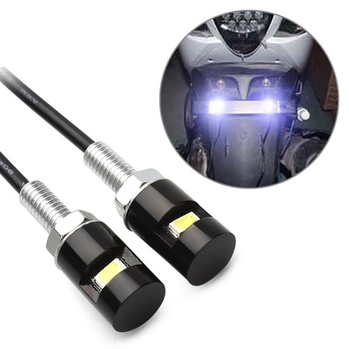 2PC Motorcycle LED White Turn Signal Indicator Blinker Light Black ...