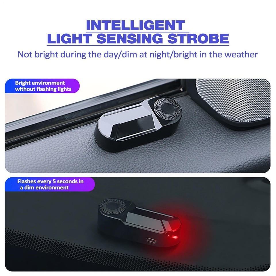 Fake Car Alarm Light Fake LED Flashing Car Alarms For Theft Solar Power ...