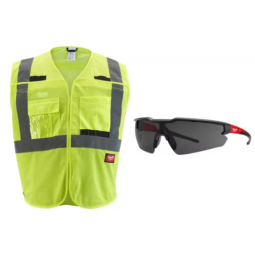 2X/3X-Large Yellow Class 2 Breakaway Mesh High Vis Safety Vest and ...