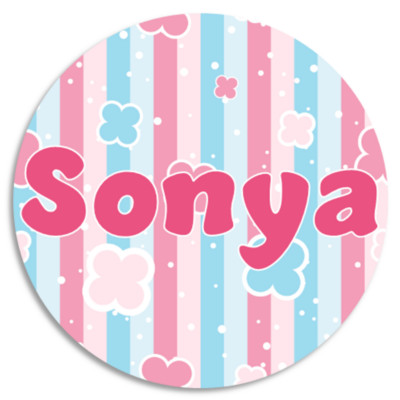 Sonya - 100 Pack Circle Stickers 3 Inch - Name Tag Water Bottle School ...