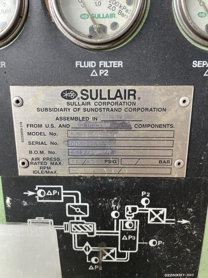 Sullair Air Compressor Model LS12 50 H AC - 61280hrs | eBay