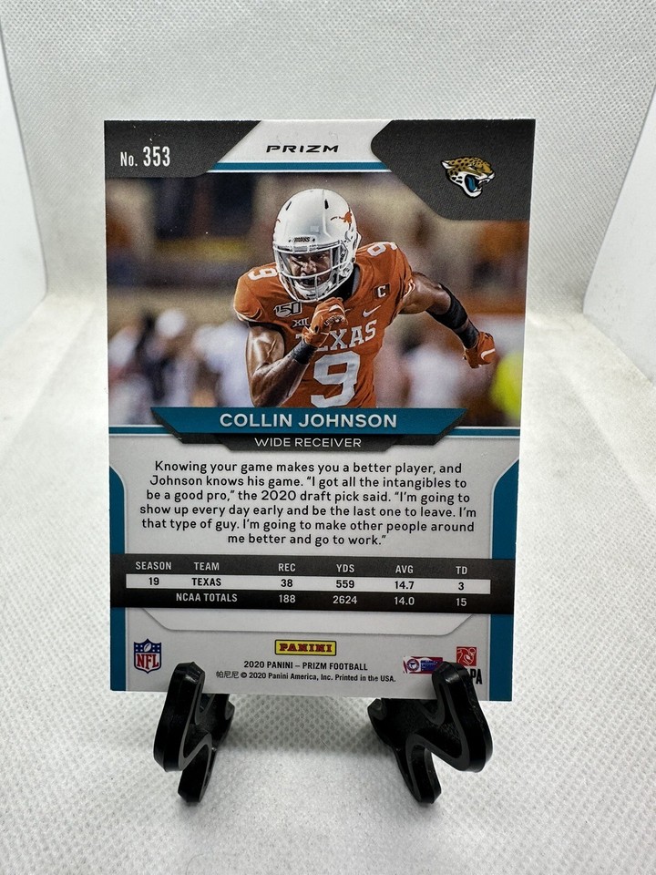 2020 Panini Prizm Collin Johnson Rookie Jacksonville Jaguars #353 Green ...