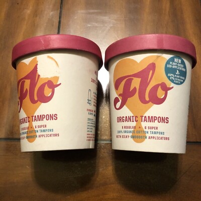 Lot Of 2Flo Here We Flo Organic Cotton Eco-applicator Biodegradable ...