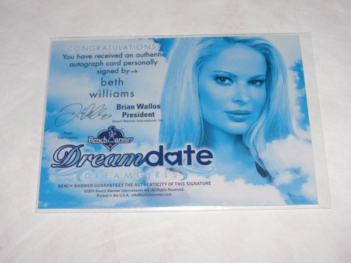 2016 Benchwarmer BETH WILLIAMS Dreamgirls #14 Pewter Foil Autograph/4 ...