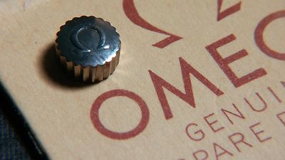 Omega crown stainless steel 5.3mm (approx) - Genuine, for watch repair ...