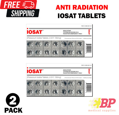 IOSAT Potassium Iodide Tablets Anti-Radiation - 130mg (14 Tablets each ...
