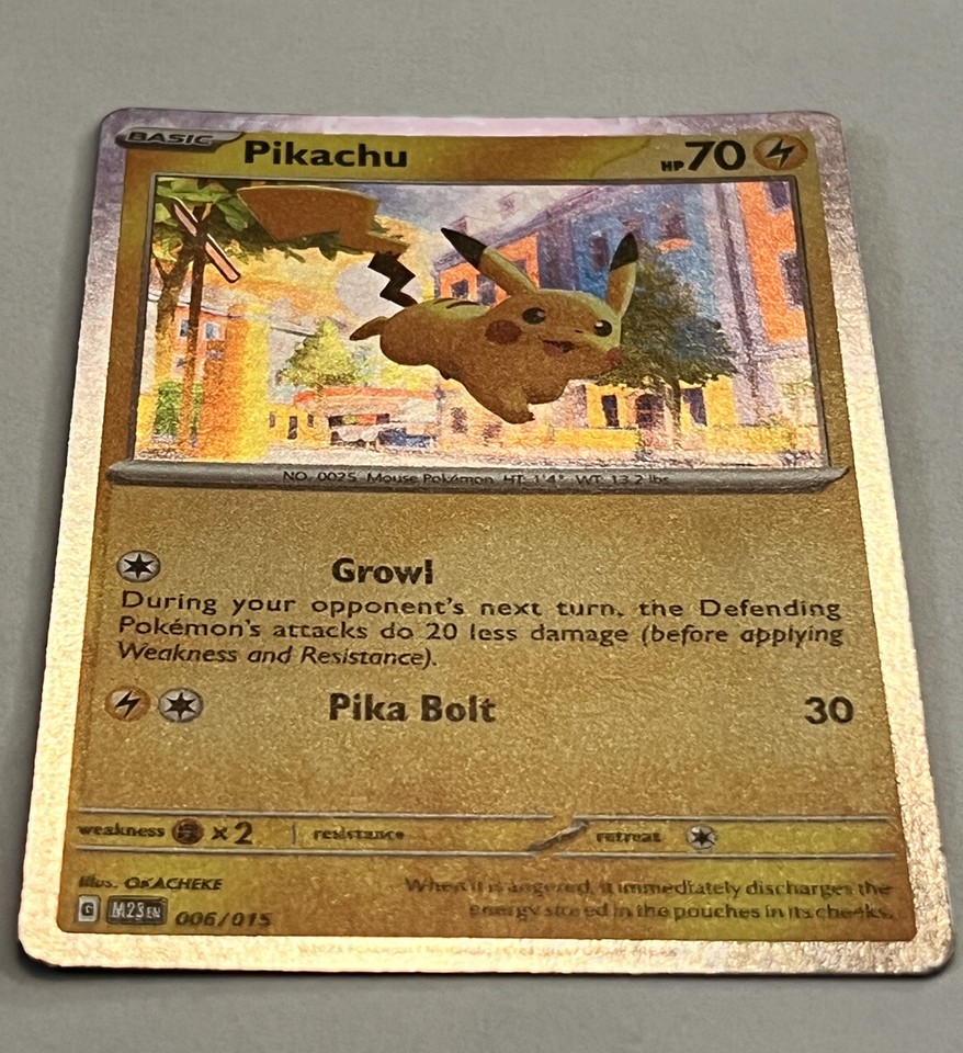 POKEMON PIKACHU HOLOGRAPHIC CARD #6/15 MCDONALD'S PACK FRESH, GROWL ...