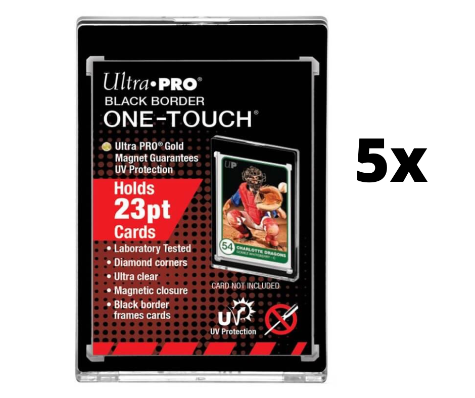 5 x Ultra PRO UV One Touch 23pt Black Border Magnetic Card Display ...