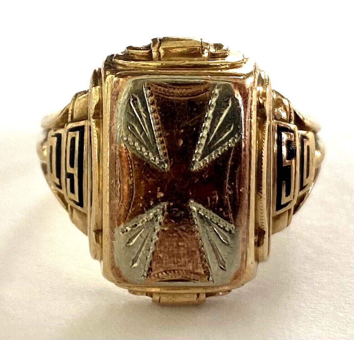 Vintage HJ 10K Multi Tone Gold 1950 Cross High School Unisex Vintage HJ 10K Multi Tone Gold 1950 Cross High School Unisex