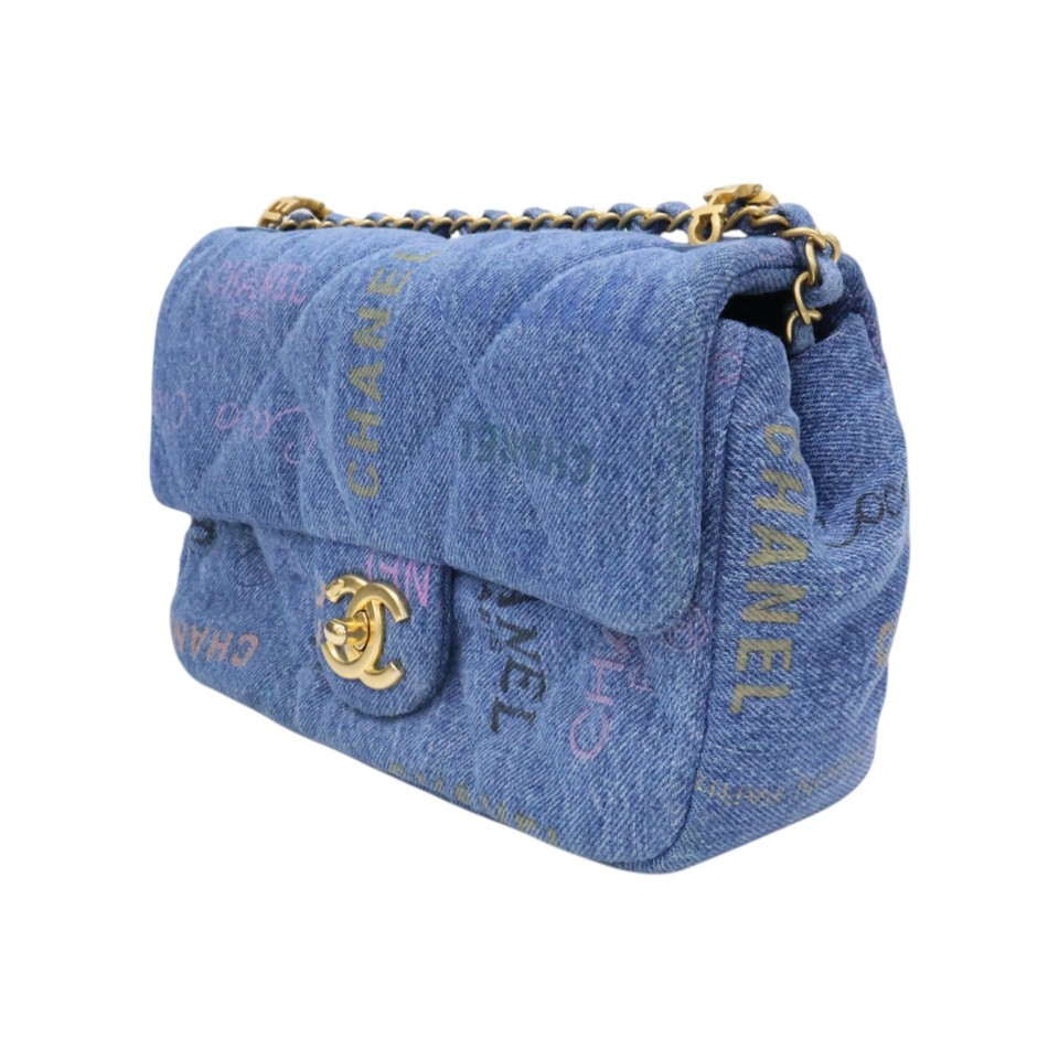 CHANEL Coco Mark Shoulder Bag Denim Blue AS3134 | eBay