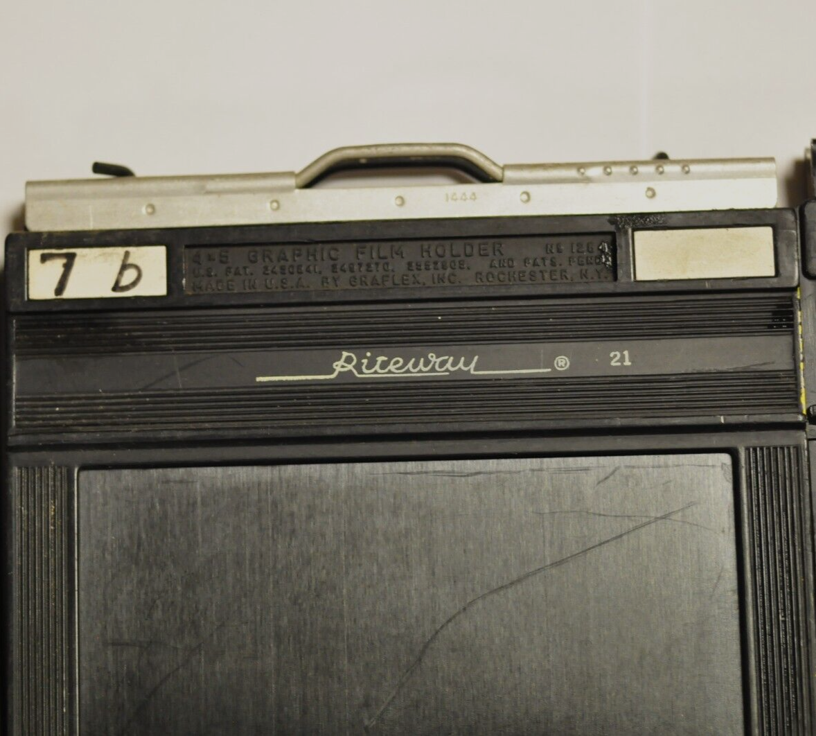 3-4x5" plastic sheet film holders. 2-Riteway and 1-Lisco. With slides ...