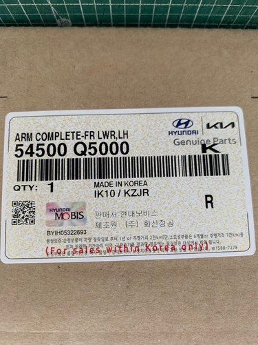 OEM Lower Control Arm 54500-Q5000 Front/Left Suspension for Kia Seltos ...