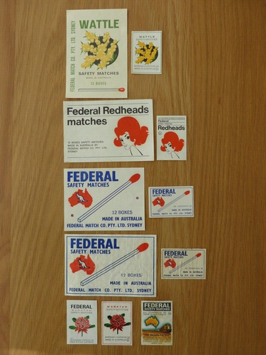 FEDERAL SAFETY MATCHES PACKET & MATCHBOX LABELS | eBay