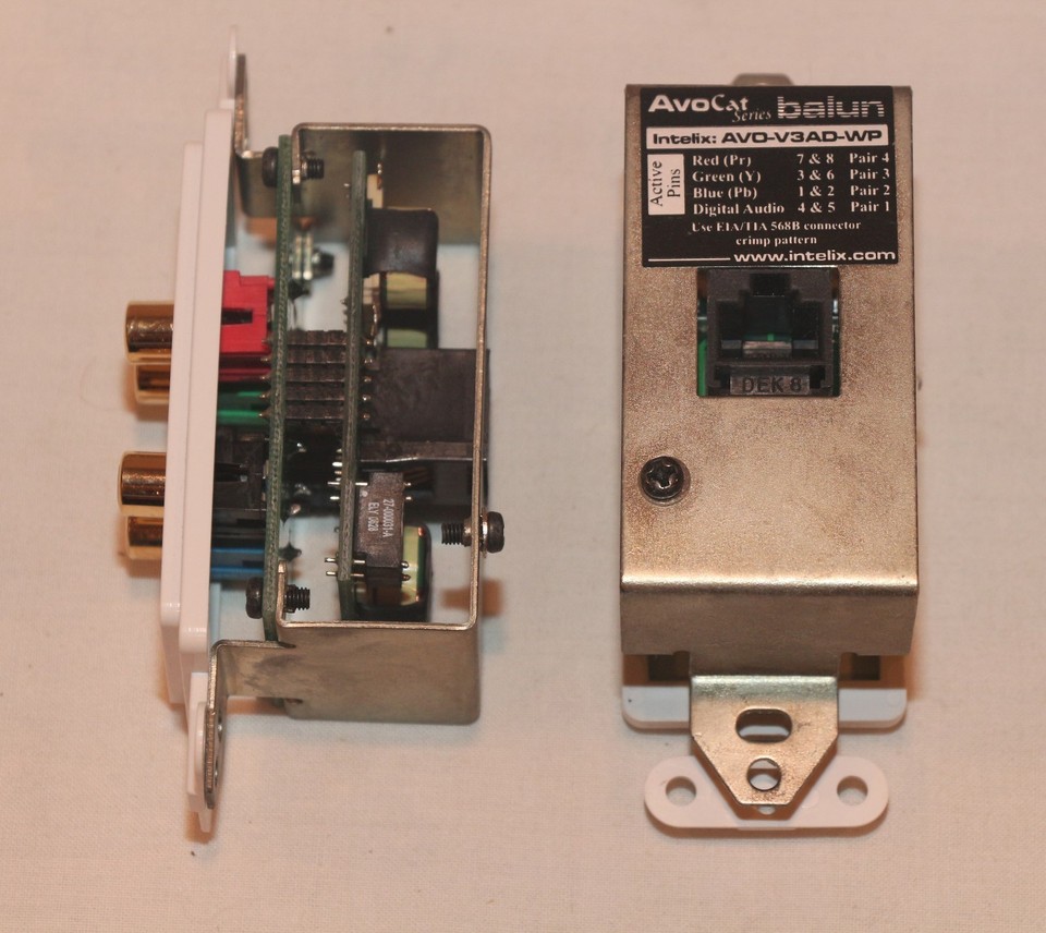 INTELLIX AVD-V3AD-WP COMPONENT VIDEO DIGITAL AUDIO CAT5 BALUN PAIR ...