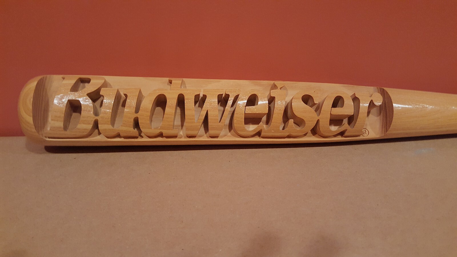 Vintage Budweiser Wood Carved Baseball Bat Bar Display 35" | eBay