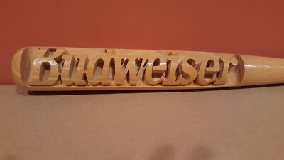 Vintage Budweiser Wood Carved Baseball Bat Bar Display 35" | eBay