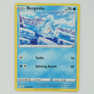 Bergmite 044/203 Common SWSH Evolving Skies Pokemon Card | eBay