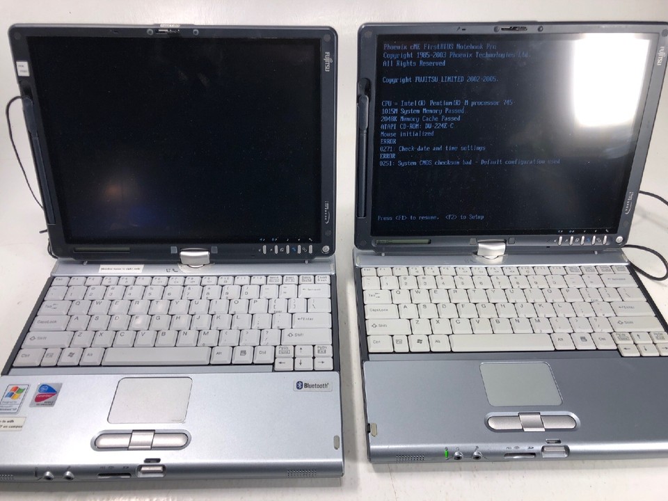 LOT Of 2 Fujitsu Lifebook T Series T4010 Tablet 1GB Ram No Hard drive ...