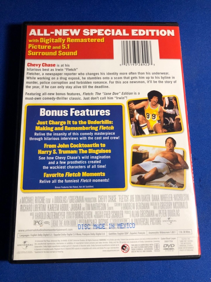 Fletch (DVD) w/Chevy Chase ……..Widescreen ……...……BRAND NEW & SEALED ...