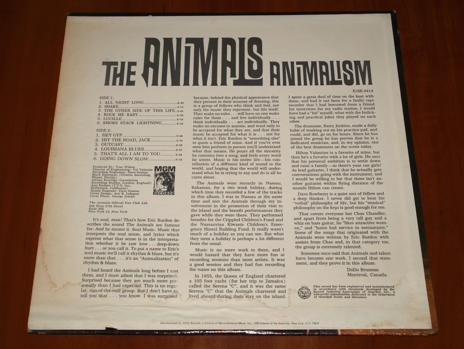 THE ANIMALS ANIMALISM LP *RARE* MGM 1st PRESS MONO VINYL 1966 ORIGINAL ...