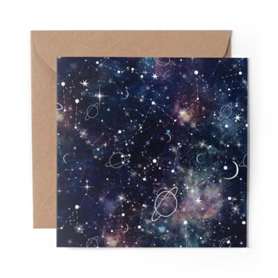 1 x Blank Greeting Card Planets Stars Constellation Galaxy Space ...