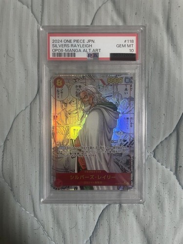 PSA 10 GEM MINT One Piece Silvers Rayleigh OP08-118 Manga Two Legends ...