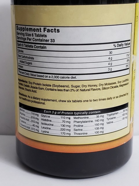 Nature's Blend Protein Chewable Tablets Honey 200 Ct for sale online | eBay