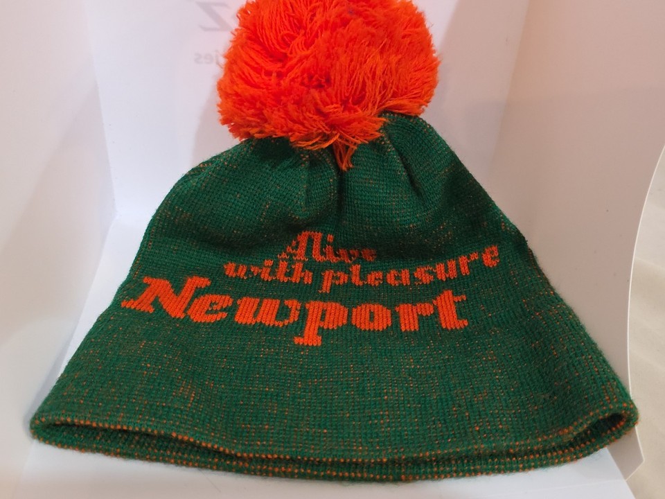 Vintage Newport Cigarettes Promo Knit Cap, Beanie "Alive With Pleasure ...