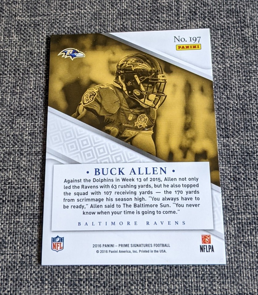 Javorious "Buck" Allen 2016 Prime Signatures Proof #197 Baltimore Ravens 5/5 | eBay