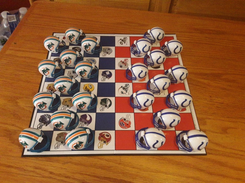 NFL HELMET Checkers Indianapolis Colts vs. MIAMI Dolphins rivalry game ...