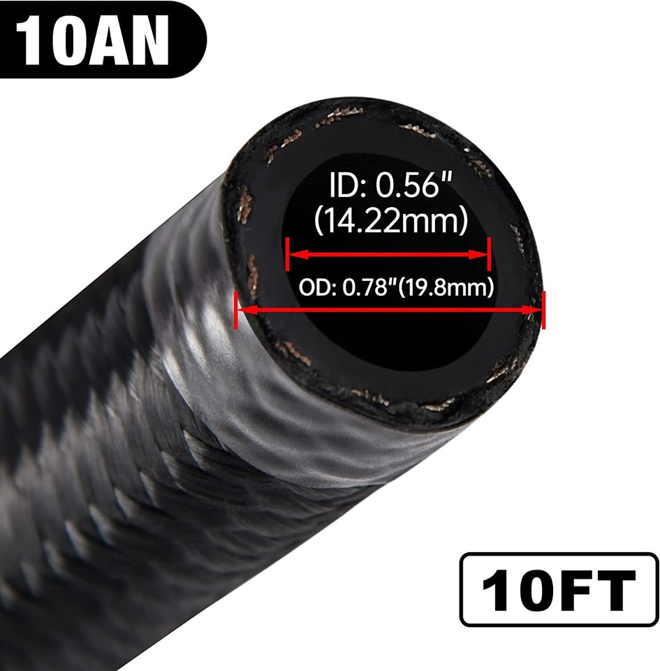 6 8 10AN Nylon Braided Fuel Line Hose Fuel Line Oil Feed Line CPE 20 ...