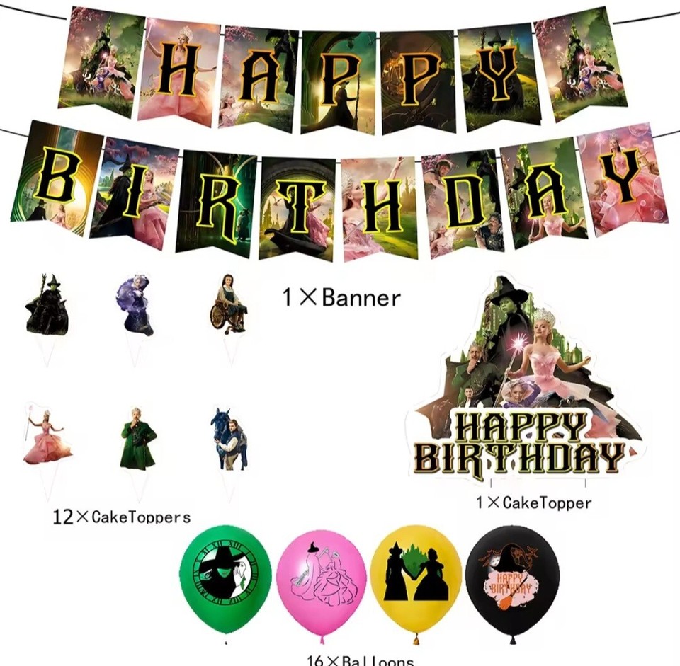 WICKED Musical Birthday Party Supply Decoration Banner Backdrop ...