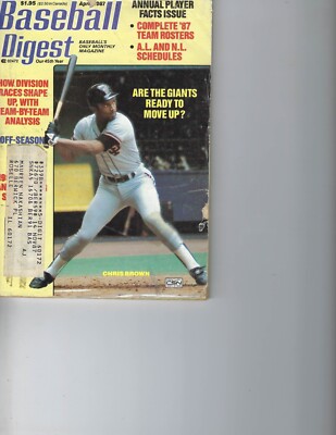 1987 APRIL Baseball Digest magazine Chris Brown San Francisco Robin ...