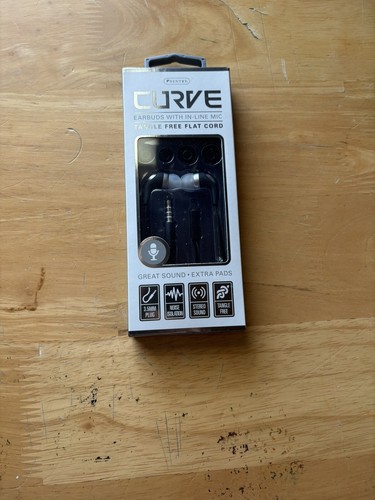 Curve Earbuds With In-Line Mic Tangle Free Flat Cord | eBay