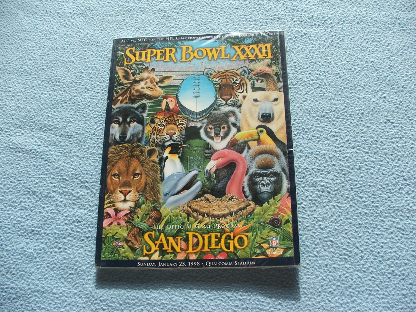 Super Bowl 32 XXXII Game Program January 25, 1998. NFL Broncos Packers ...