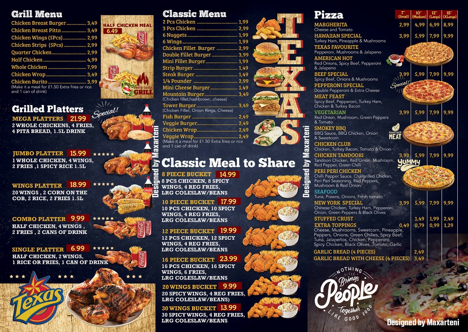 Takeaway Menu Design, Restaurant Menu, Folded leaflet, A4 Tri fold ...