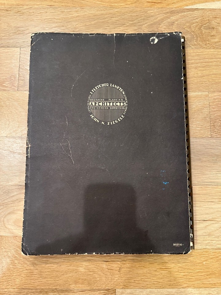 Vintage 1940's J. Fletcher Lankton, John N. Ziegele, Architects Book ...