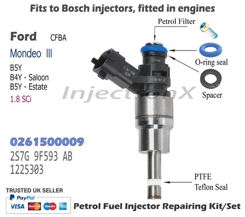 Fuel Injector Service Kit O-Ring 0261500009 for Ford Mondeo III 1.8 SCi ...