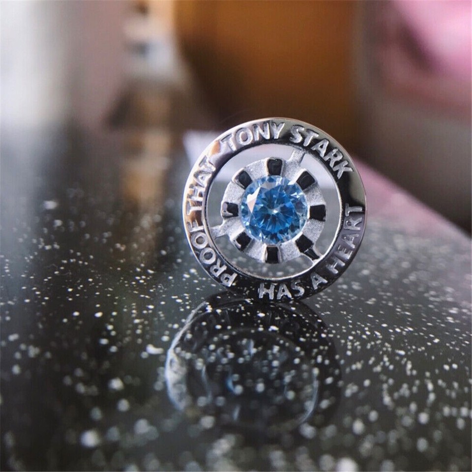Iron Man Tony Stark Arc Reactor Necklace 925 Sterling Silver Pendant ...