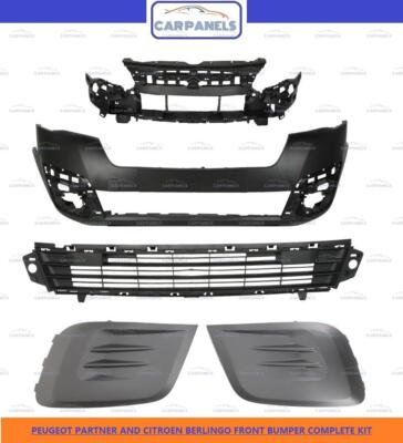 CITROEN BERLINGO FRONT BUMPER COMPLETE KIT 2015 - 2018 NEW TEXTURED ...