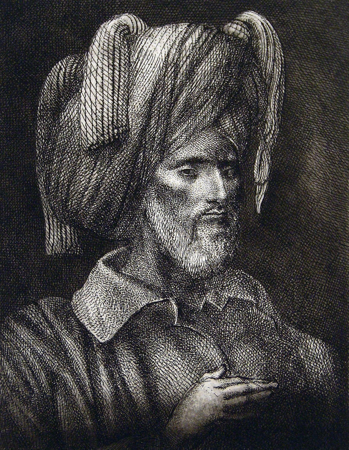 Ernst Fuchs 1930 Wien / Selbstportrait als Ali Mirza / Radierung ...