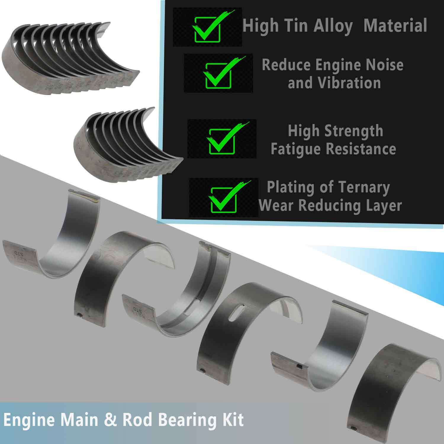 Engine Crankshaft Main & Connecting Rod Bearing Kit for Benz E200 E250 ...