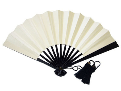 Japanese Samurai War Fan Large Tessen 11.8" White plain feudal warlord ...