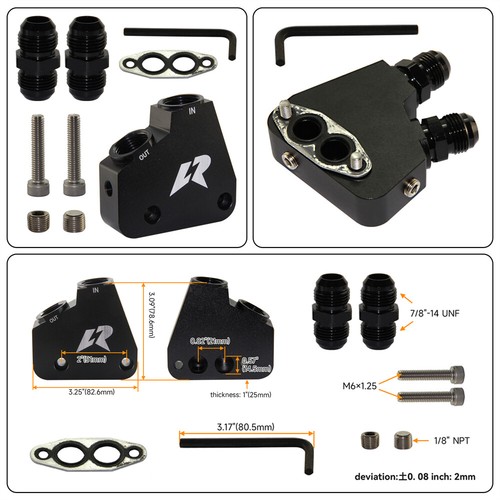 16 Row Engine Oil Cooler Kit For LS1 LS2 LS3 LS6 LS7 LS9 Corvette C5 C6 ...