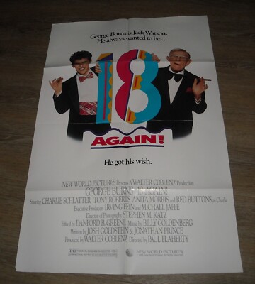 1988 EIGHTEEN AGAIN 1 SHEET MOVIE POSTER GEORGE BURNS CHARLIE SCHLATTER ...