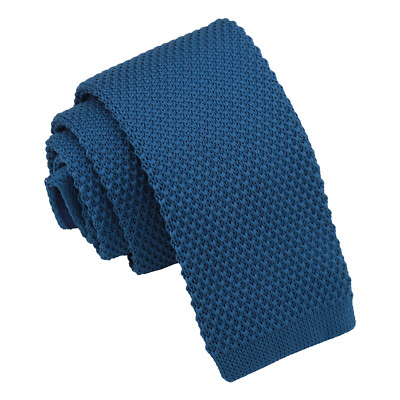 Cerulean Blue Boys Tie Knit Knitted Plain Formal Casual Children ...