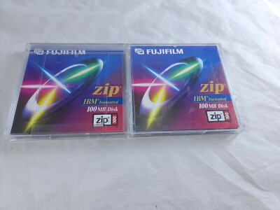 2 - FUJIFILM ZIP 100MB DISC IBM FORMATTED ZIP 100 DISCS New and Unused ...